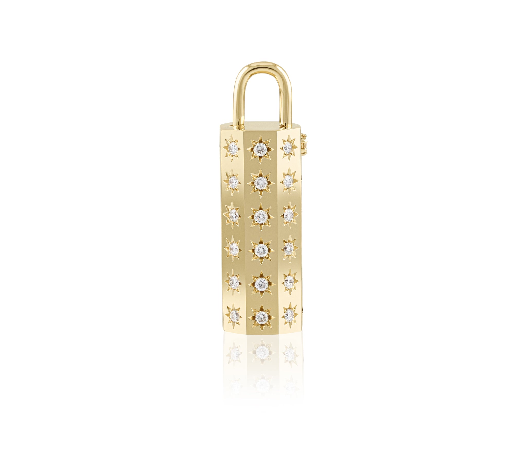 33 mm Diamond Octagon Lock Pendant