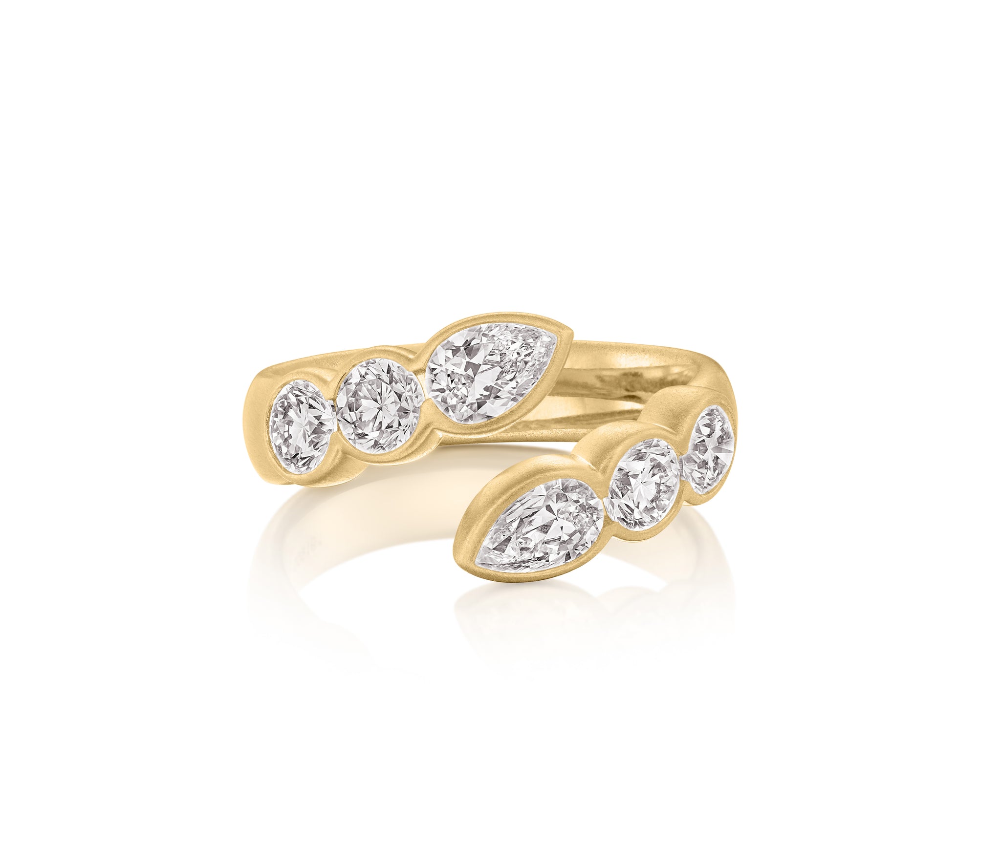 Matte Double Cuddle Crescent Ring